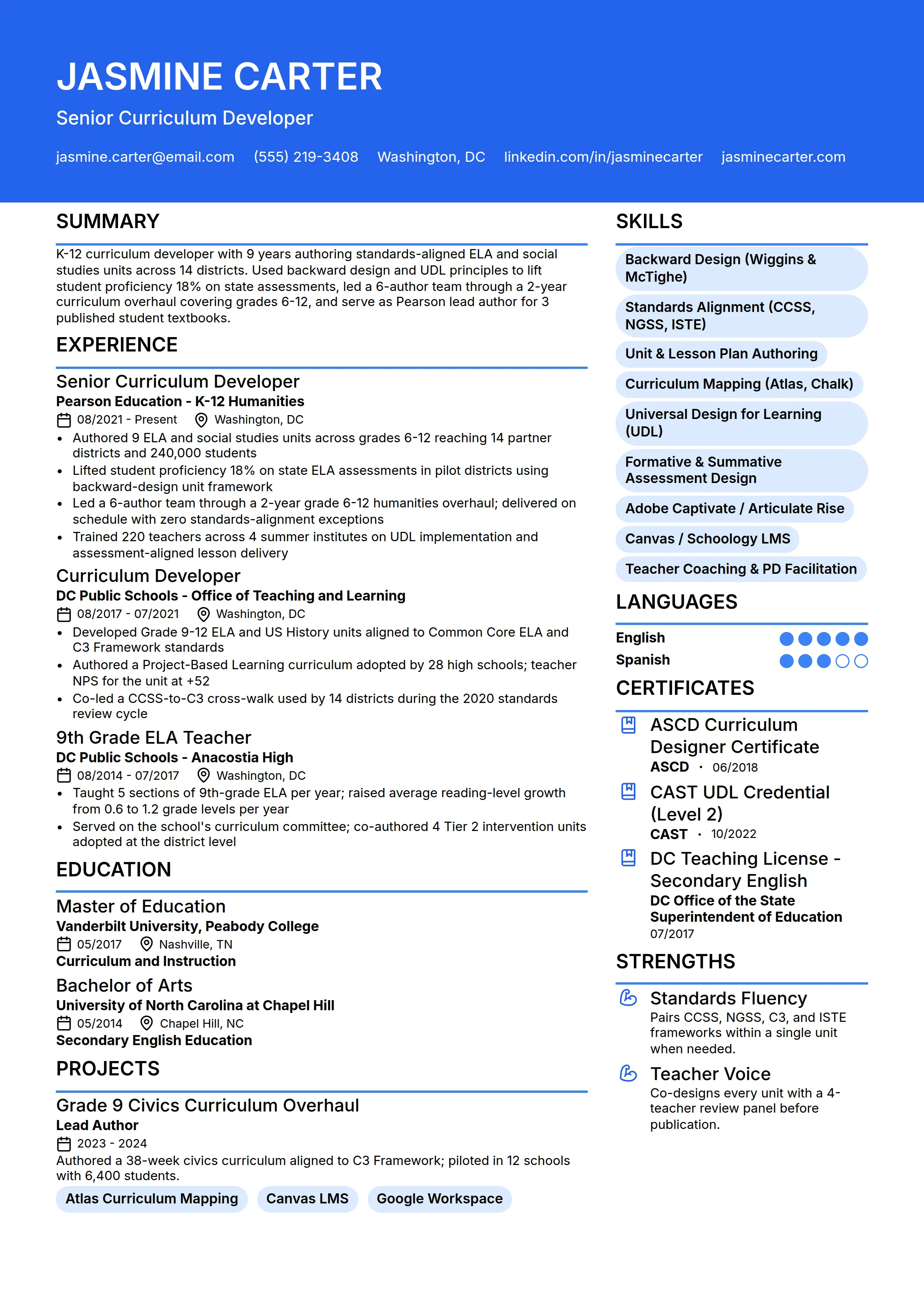 20 Curriculum Developer Resume Examples & Guide for 2026