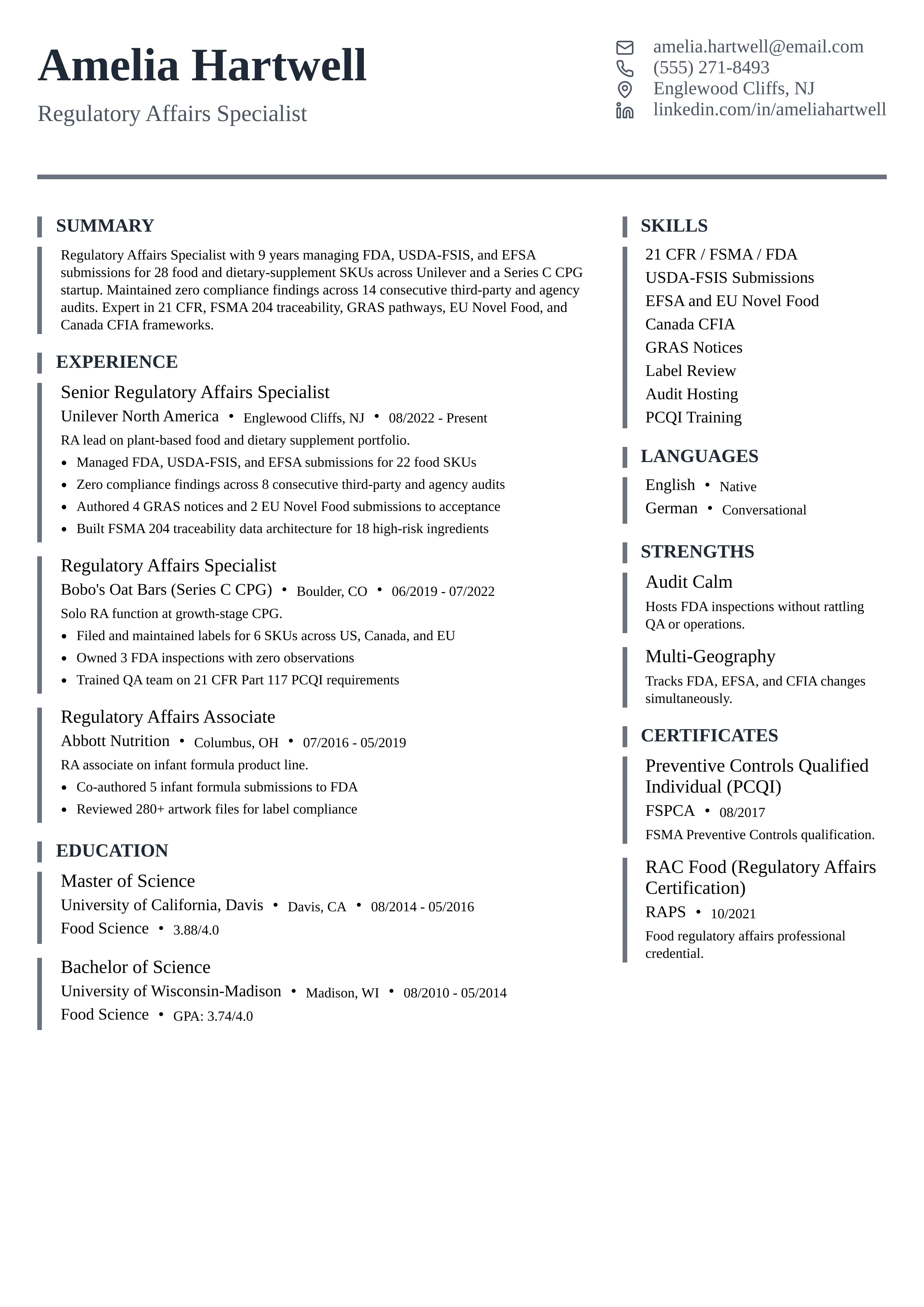 17 Food Scientist Resume Examples & Guide for 2026