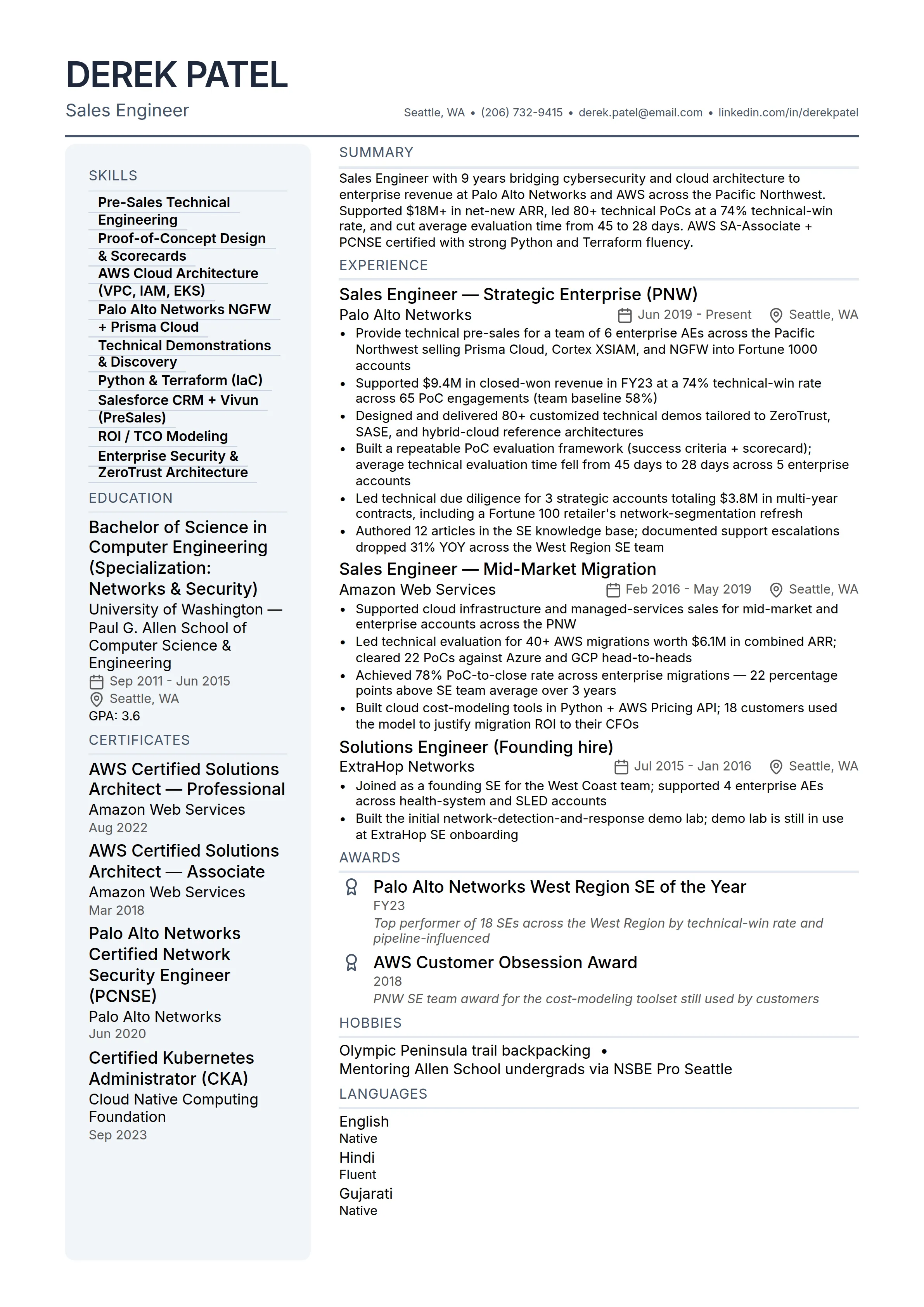 21 Sales Engineer Resume Examples & Guide for 2026
