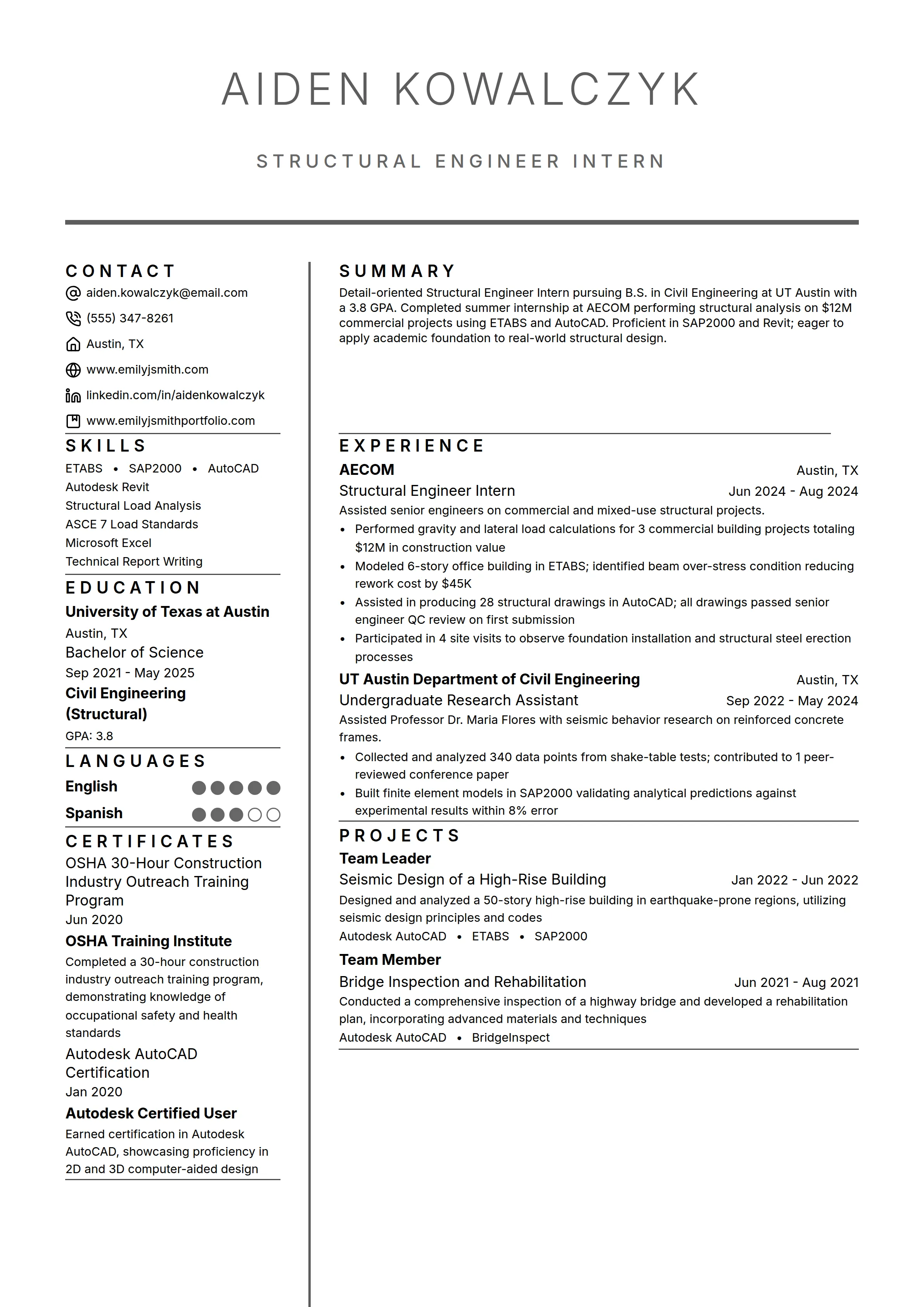 19 Structural Engineer Resume Examples & Guide for 2026